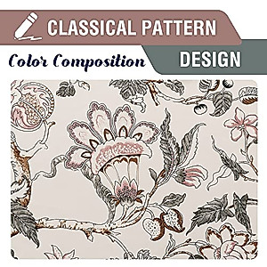 H.VERSAILTEX Blackout Curtains 63 Inch Length 2 Panels Set Floral Print Curtain Drapes for Living Room Thermal Insulated Grommet Window Curtains for Bedroom - Traditional Floral in Sage and Brown