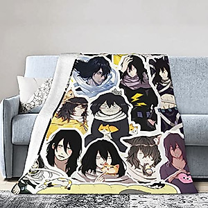 Blanket Aizawa Shota Soft and Comfortable Warm Fleece Blanket for Sofa,Office Bed car Camp Couch Cozy Plush Throw Blankets Beach Blankets