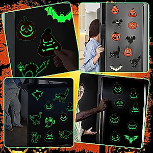 Halloween Magnetic Decorations Stickers, JULMELON 22pcs Pumpkin Bat Car Magnets Decorations Accessories for Halloween Party Supplies Fridge Car Garage Door Cruise Decor