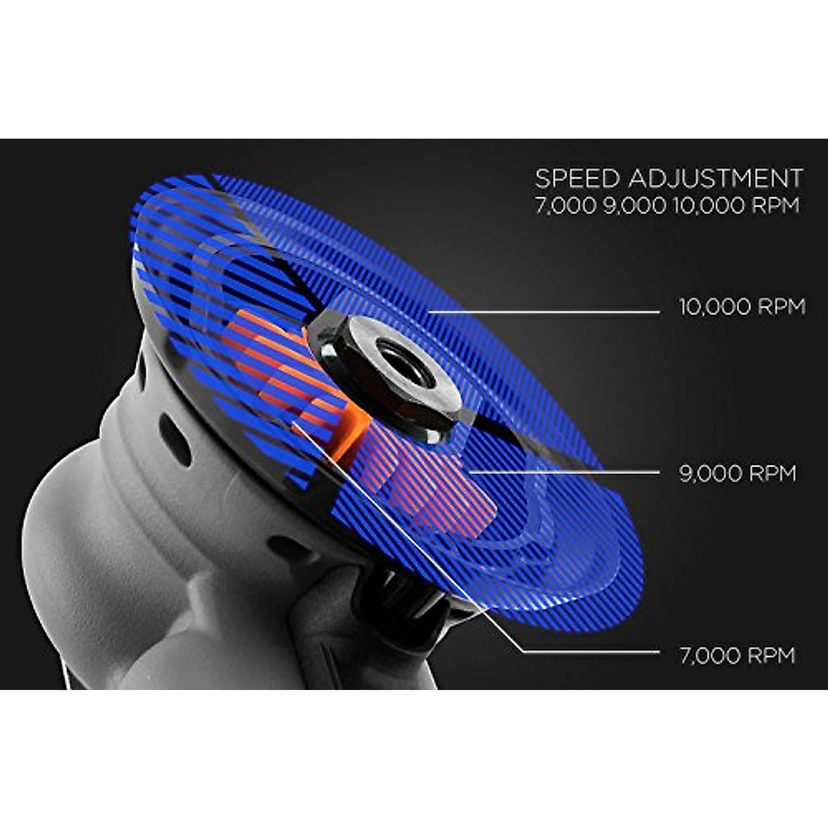 AirVANTAGE Palm-Style, Industrial-Grade Electric Sander Kit with Power Supply CENTRAL-VACUUM with Low-Profile Pad (6": 3/32- Hook & Loop)