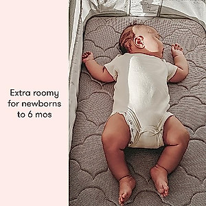 Newton Baby Bassinet & Bedside Sleeper with Mattress & Sheet - 100% Breathable & Washable, Removable Dual-Layer Cover | Solid Birch Frame Adjustable Height & Infant Access Opening | Bedside Bassinet