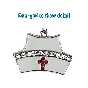 Nurse Bookmark - Enameled Stethoscope with Jeweled and Enameled Hat Charm - Nurses Day Gift - Nurse Appreciation