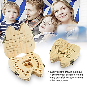 OYBUFSH Baby Teeth Keepsake Box Tooth Fairy Holder Wooden First Lost Deciduous Tooth Collection Organizer Storage for Kids Memory (Girl)