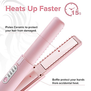 JMFONE Hair Straightener (2023 New),Cordless Flat Iron,Portable Straightener for Hair,USB-C Rechargeable Ceramic Mini Flat Iron with 4800mA Battery, Adjustable Temperature, Travel Size (Dark Pink)