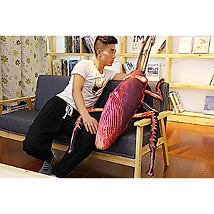 Creative Cockroach Plush Pillow 3D Animal Insect Stuffed Throw Pillow Funny Home Sofa Car Decoration Play Toy Doll Unique Birthday Gift (55 CM=21.5 in)