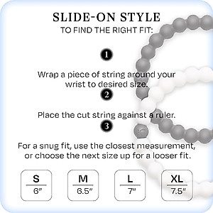 Lokai Silicone Beaded Bracelets for Women & Men - Couples Bracelets, Black & White Matching Bracelets - Small, 6 Inch Circumference - Jewelry Fashion Bracelet Slides-On for Comfortable Fit