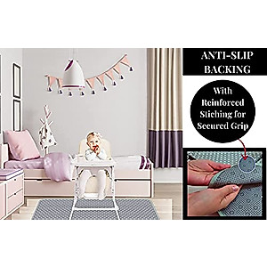 Splat Mat for Under High Chair - Splash Mat | Large 51" x 46" Size | Washable & Water Resistant | Avoid Messes | Multiple Uses | Easy to Wipe | Quick Drying - Comes w/ Carrying case for Floor & Table