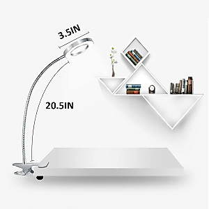 MICPANG Clip On Light Desk Lamp Led Table Clamp for Microblading Permanent Makeup Tattoo Eye Protection USB Reading Light with Adjustable Arm 2 Light Modes Suitable for Skincare Beauty Salon Manicure