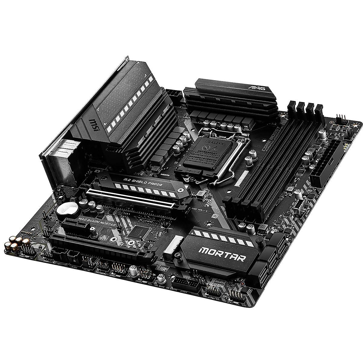 MSI MAG B460M Mortar Gaming Motherboard (mATX, 10th Gen Intel Core, LGA 1200 Socket, DDR4, CFX, Dual M.2 Slots, USB 3.2 Gen 1, 2.5G LAN, DP/HDMI)