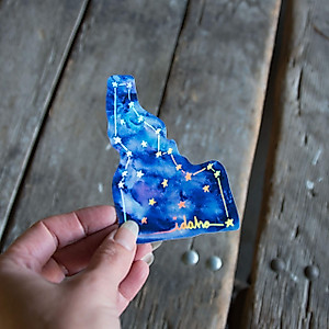Idaho sticker bundle, 3 pack of watercolor, constellation and heart, great for laptops, water bottles, car windows!