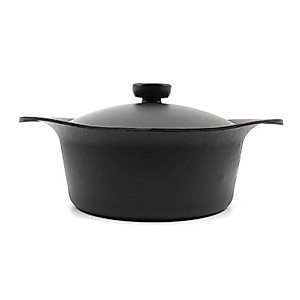 Sori Yanagi Nambu Ironware Deep Iron Pot Combining Simple Design and High Practicality, Made in Japan, Iron Lid and Handle Included, Induction Compatible