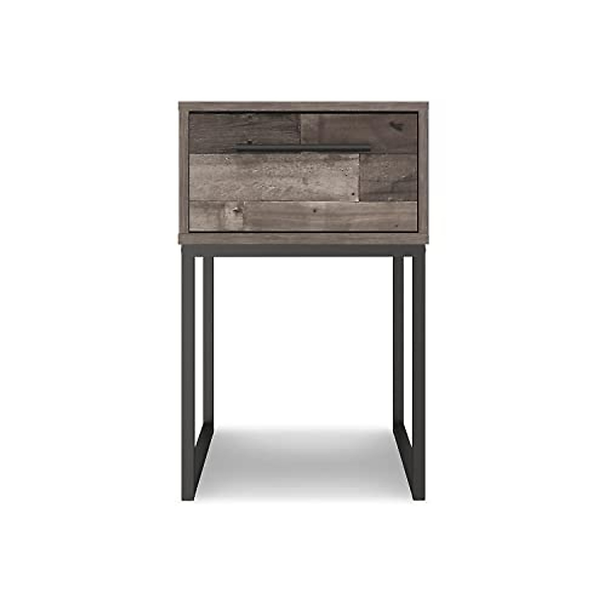 Signature Design by Ashley Neilsville Industrial 1 Drawer Nightstand, Butcher Block Gray