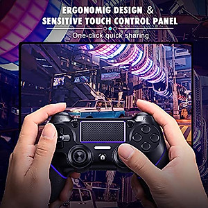 Sefwon PS4 Controller Wireless Game Controller Compatible with P4 (Blue)