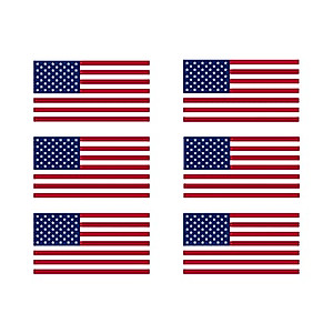 Rogue River Tactical Pack of 6 USA Flag Stickers United States Work Hard Hat Biker Helmet Stickers Decals Toolbox 1x 2