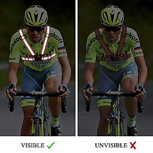 Yufenge Reflective Vest Running Gear High Visibility Reflective Vest Belt Adjustable Safety Vest Outdoor for Night Jogging Motorcycle Cycling Hiking Dog Walking 2 Pack (Orange)