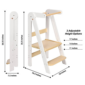 Foldable Learning Stool | Montessori Learning Stool for Toddlers | Folding Step Stool for Kids | Foldable Toddler Tower