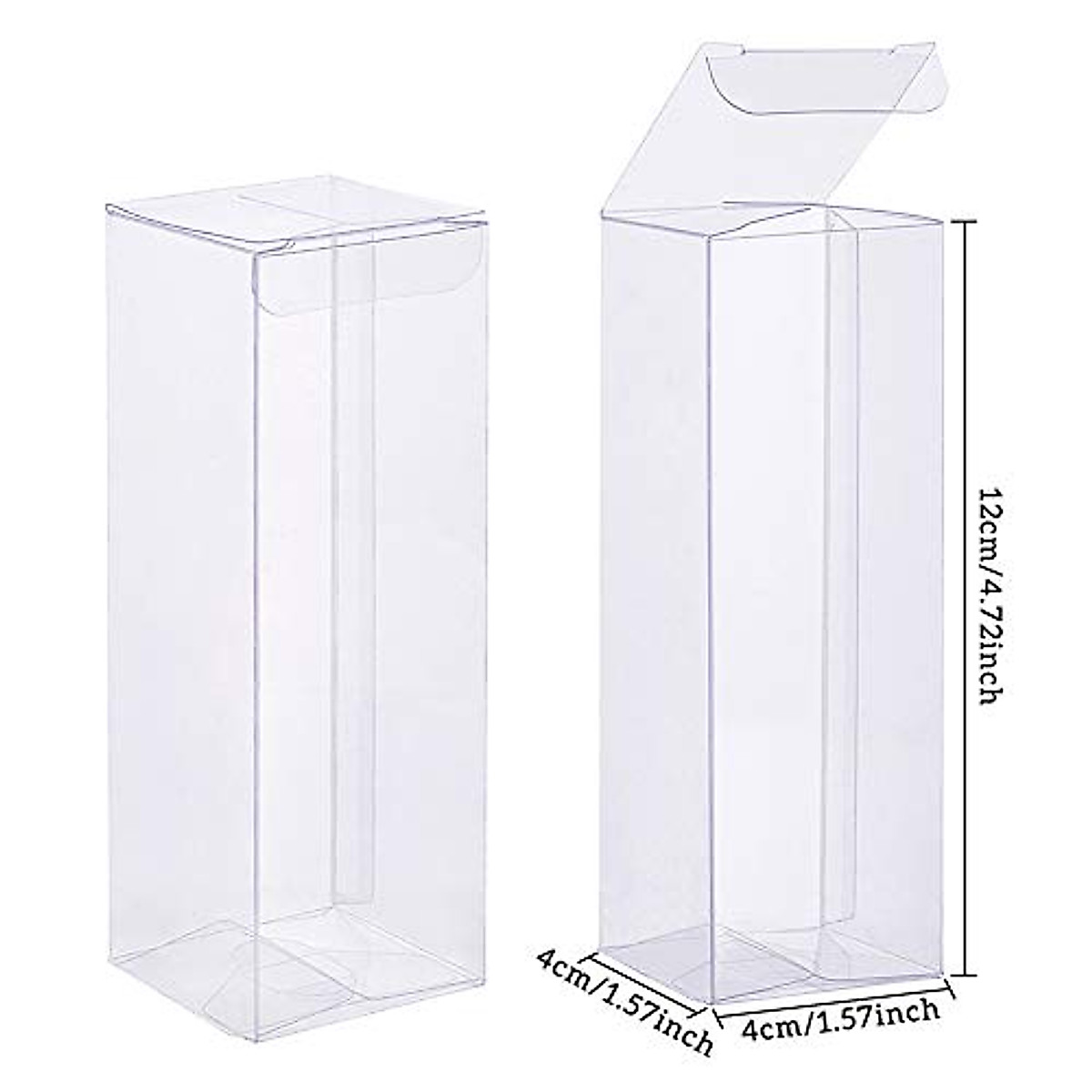BENECREAT 20PCS Clear Wedding Favour Boxes 4.5x1.5x1.5 Rectangle PVC Transparent Gift Boxes for Candy Chocolate Valentine