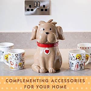 SPOTTED DOG GIFT COMPANY Dog Coffee Mug Set, Cute Mugs 12 oz Ceramic Porcelain China Coffee Tea Cups, Funny Dogs Themed Gifts for Dog Lovers and Animal Lovers Women Men, Set of 4