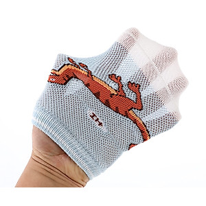 CHUNG Boys Cotton Ankle Socks 5/10 Pack Low Cut Dinosaur Mesh 2-9Y Light Weight Back School Running Sports Casual (2-4Y, 10pk Dino022)