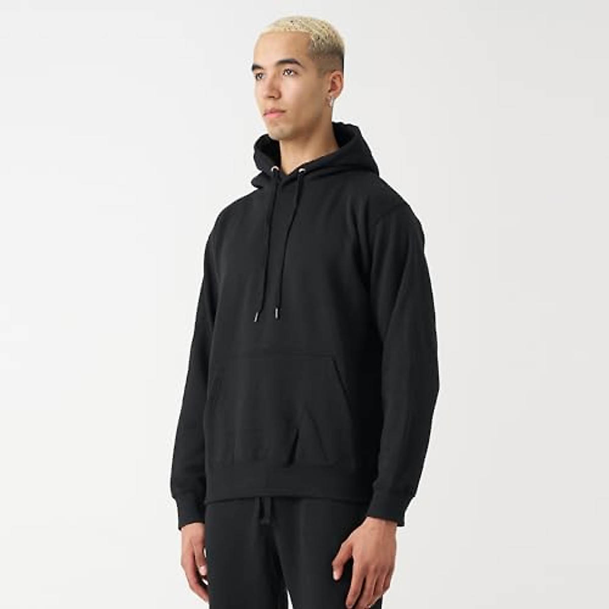 Blank Knights Men's Hooded Sweatshirt Plain Blank Casual Soft Brushed Fleece Hoodie, Black, Large