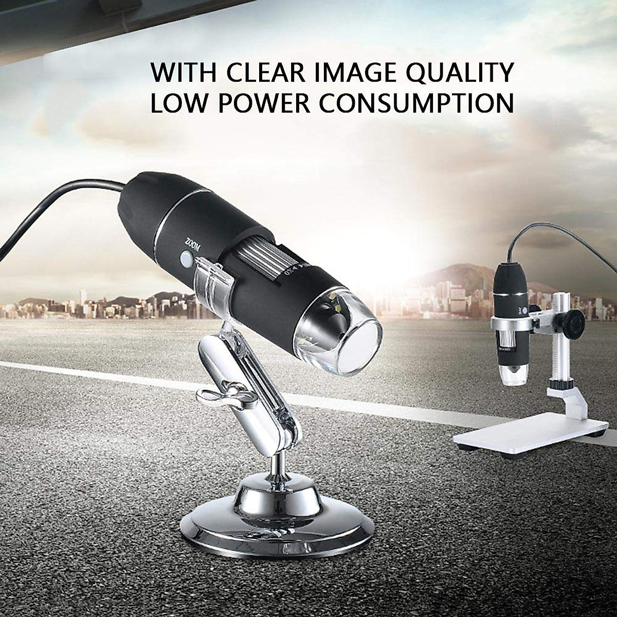 USB Digital Microscope, 1000X Zoom USB Microscope Digital Magnifier Endoscope Camera Adjustable 8 LEDs Electronic Microscope with Stand for Industrial Testing, Laboratory Research