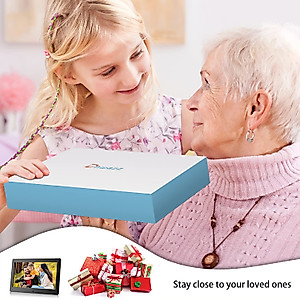 Dhwazz 10.1 Inch USB Digital Picture Frame, Non-WiFi SD Card Smart Photo Frames IPS Screen HD Display with Remote Control, Support Video and Music, Slideshow, Wall Mountable, Easy to use for Seniors