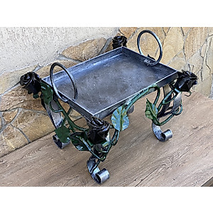 Breakfast in bed tray, table, iron anniversary gift for her, rose, floral, serving tray, coffee table, iron gift, iron gift for her, bed tray, tray