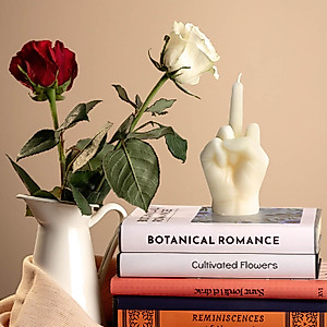 NIMONA Middle Finger Scented Candle, 2 Pcs Apartment Home Decor Aesthetic Soy Wax Hand Gesture Cute Candles, Desk Sculpture Decorations Gift for House, Bedroom and Home Room.