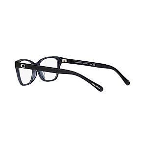 Coach HC6196U Universal Fit Prescription Eyewear Frames, Transparent Blue/Demo Lens, 52 mm