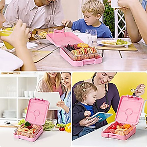 AOHEA Bento Lunch Box for Kids: Bento Boxes BPA FREE Kids Lunch Box 4 Compartment Toddler Bento Box Tritan Lunch Boxes Toddler Lunch Containers for Daycare or School(Mermaid)