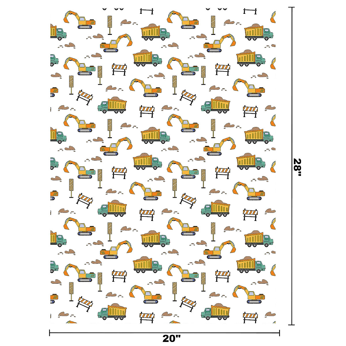 Titiweet Construction Wrapping Paper - Truck Wrapping Paper for Boys, Kids, 12 Sheets Tractor & Trucks Wrapping Paper for Birthday Holiday, 20 x 28 Inches Per Sheet(Construction(12 sheets))