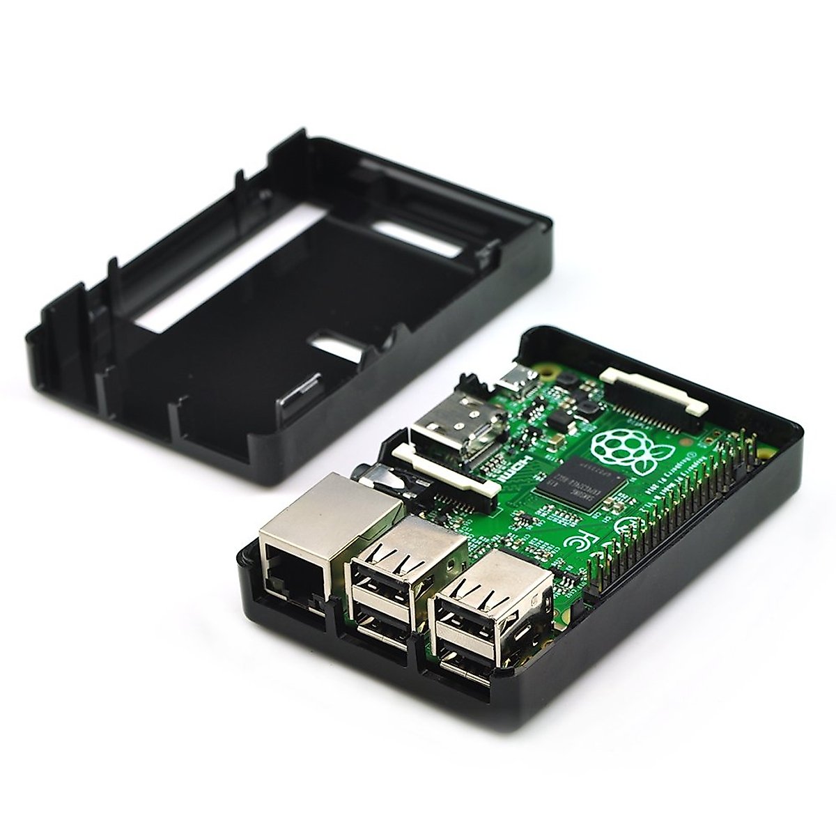 TinySine ABS Plastic Black Case/Box for The Raspberry Pi 3/Pi 2/Model B+/Model A+