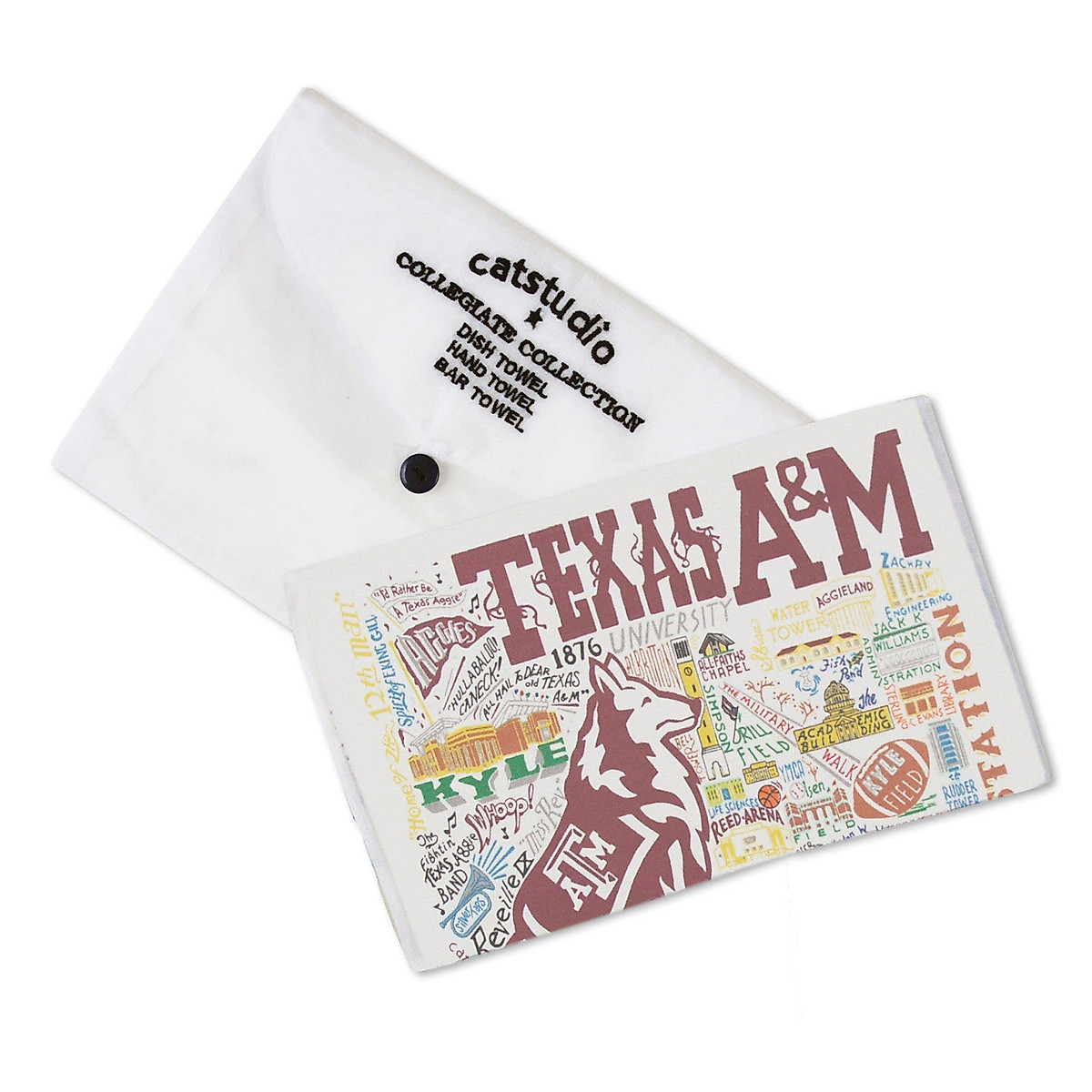 Catstudio Dish Towel, Texas A&M University Aggies Hand Towel - Collegiate Kitchen and Tea Towel for Texas A&M Fans - Perfect Graduation Gift, Gift for Students, Parents and Alums
