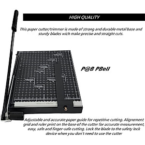 P@B PBell A4 Paper Cutter, Trimmer Guillotine Cutting Length with Safety Blade Lock (Black) …