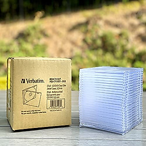 Verbatim CD DVD Blu-Ray Clear Slim Jewel Cases, 5.2 mm – 25 Pack