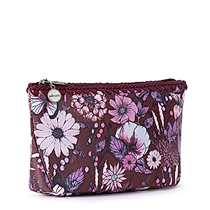 Sakroots Womens Essential Medium Pouch in Coated Canvas, Cabernet Bloom, One Size US