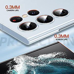 Purluct Slim for Samsung Galaxy S23 Ultra Case,Paper-Thin Matte Finish Skin Back [Anti-Fingerprints& Non Yellowing] Ultra Protective Cover with Camera Protection for Men 6.8 Inch (Frosted Clear)