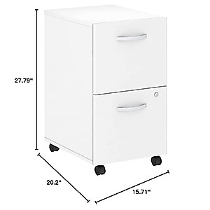 Bush Business Furniture Studio C 2 Drawer Mobile File Cabinet in White