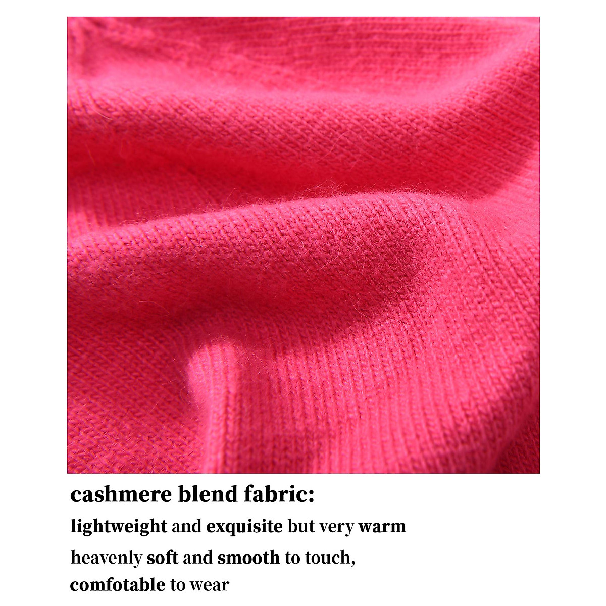 jaxmonoy Winter Cashmere Knit Beanie Hat for Women, Wool Warm Soft Knitted Slouchy Skully Beanie Cap - Rose