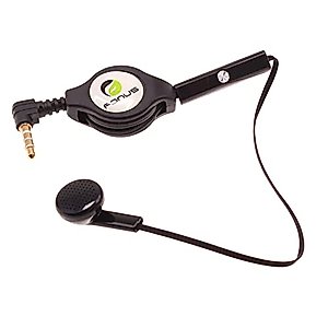 Headphone Retractable Mono Earphone Compatible with Amazon Fire 7 Kids Edition (2019 Release), Kindle Fire HDX 8.9 (2013 Release) - 3.5mm w Mic Headset Handsfree Earbud Earpiece R4J