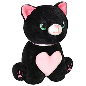 TOYSYM Cat Plush Toy Cute Heart Cat Stuffed Animal Soft Kitty Plushies Pillow Kawaii Pink Heart Plushie Doll Valentine's Day Gifts Birthday for Kid Lover Decor 10 inch