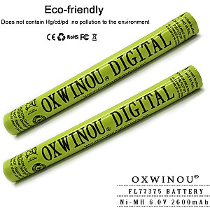 77375 Battery Compatible with STREAMLIGHT FLASHLIGHTS 77375 77175 9926J SL20LP SL20L SL20XP-LED 6V 2600mAh NiMH OXWINOU Battery Stick(2-Pack)