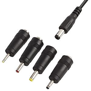 DC Plugs for Small Electronics and Devices Universal 5.5X2.1mm Jack to 4 Plugs 4.0X1.7mm, 3.5X1.35mm, 3.0X1.1mm, 2.5X0.7mm with 1x Cable 5.5X2.1mm to USB (4 Tips +1 Cable),3FT