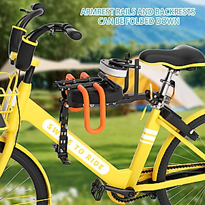 OUSEXI Child Bike Seat - Front Mount, Kids Bike Seat for Adult Bike,Retractable Baby Bike Seat Front Mounted, Toddler Bike Seat for Children 2~6 Years (with Crossbar-C)