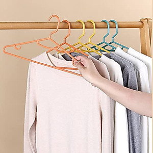 COKUERA Home Plastic Hangers 20 Pack, Durable Clothes Hanger with Hooks, Thick Strong Standard Closet Clothing Hangers for Coat, Shirt, Pants, Ties (Orange)