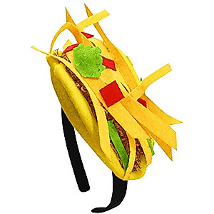 Nicky Bigs Novelties Mini Taco Hat Headband - Lightweight Festive Food Headband - Unisex Adult Cosplay Holiday Costume Accessory, Multi-color, One Size