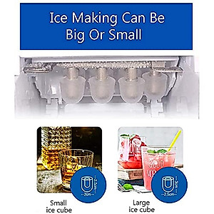 Ice Cube Makers, 15Kg Ice Maker Fully Automatic Commercial Household Small Milk Tea Shop Desktop Manual Round Ice Cube Making Machine Mini,Fast Compact Ice Maker