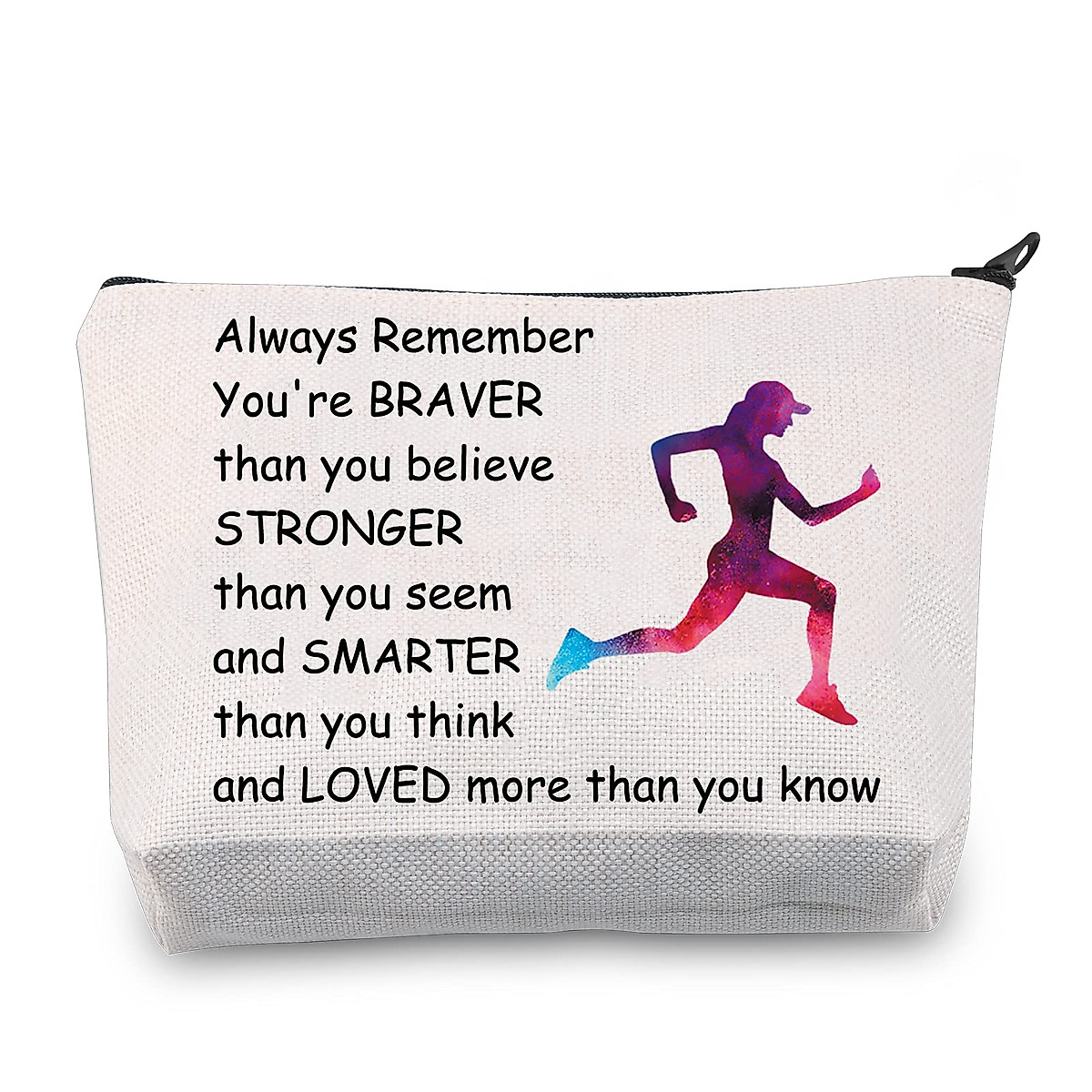 Running Gifts for Her Running Lover Gifts Runner Makeup Bag Cosmetic Pouch Cross Country Running Gift for Runners Teens Women Zipper Pouch Travel Toiletry Bag Organizer (Runner Cosmetics Bag)