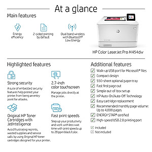 HP LaserJet Pro M454 M454dw Laser Printer - Color (Renewed)