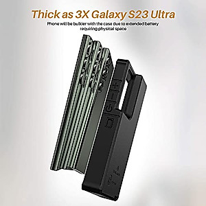 ZEROLEMON Battery Case for Galaxy S23 Ultra 2023 10000mAh, Super Fast Charging Passing Through & Wireless Charging Supported, ZeroShock Extended Charger Case Cover, Black